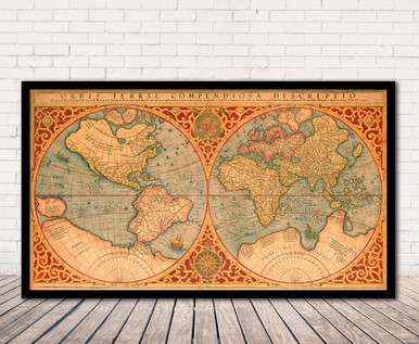 Historic World Map Print - 1637 - Gerardus Mercator | World Maps Online