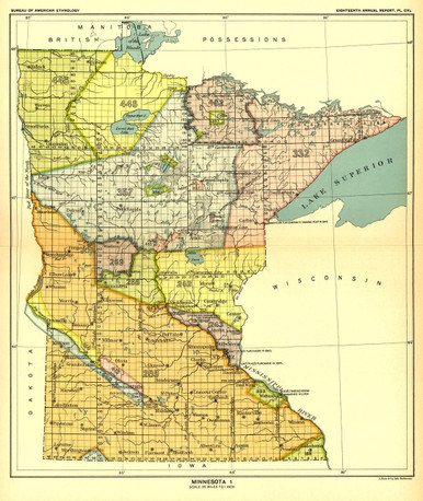 Historical Map of Minnesota - Indian Lands - 1896 | World Maps Online