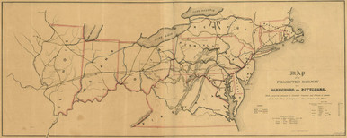 Historic Railroad Map of the Northeastern United States - 1840 | World ...