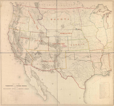 Historic Railroad Map of the Western United States - 1858 | World Maps ...