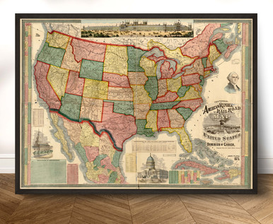 Historic Map - United States - Railroad Map - 1875 | World Maps Online