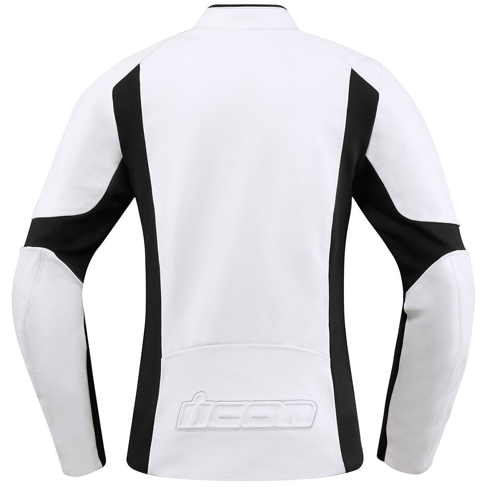 Icon Overlord Women's White Leather Jacket - Get Lowered Cycles