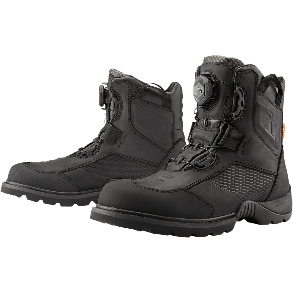 Icon Stormhawk Waterproof Riding Boots - Gray - Get Lowered Cycles