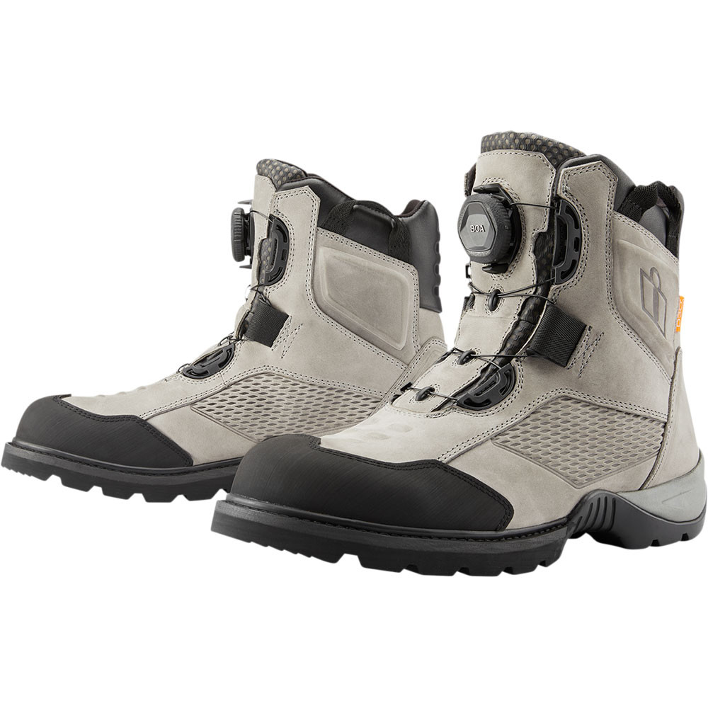 Icon Stormhawk Waterproof Riding Boots - Gray - Get Lowered Cycles