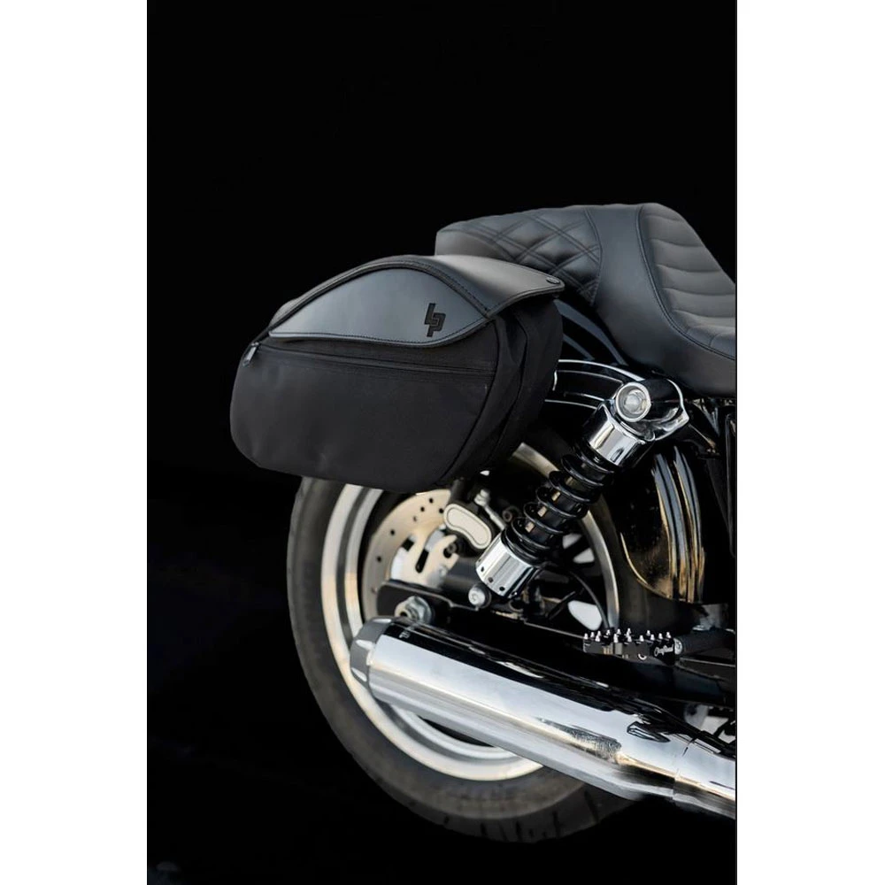 Leather Pros Retro Mini Saddlebags for Harley Dyna | Get Lowered Cycles