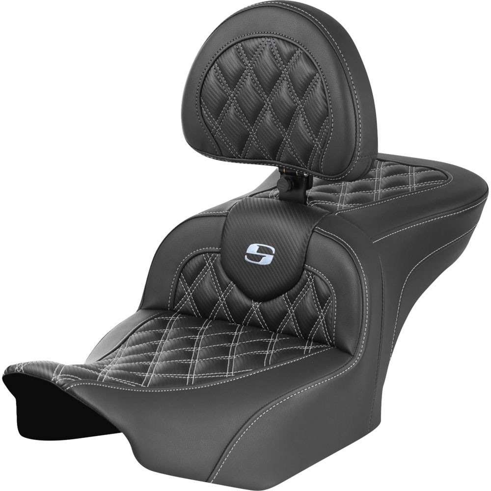 Saddlemen Road Sofa CF Seat w/ Driver's Backrest for 2024-2025 Harley ...