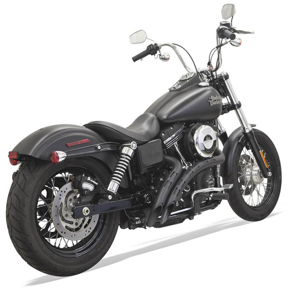 Bassani Radial Sweepers Exhaust for Harley Softail & Dyna - Black with ...
