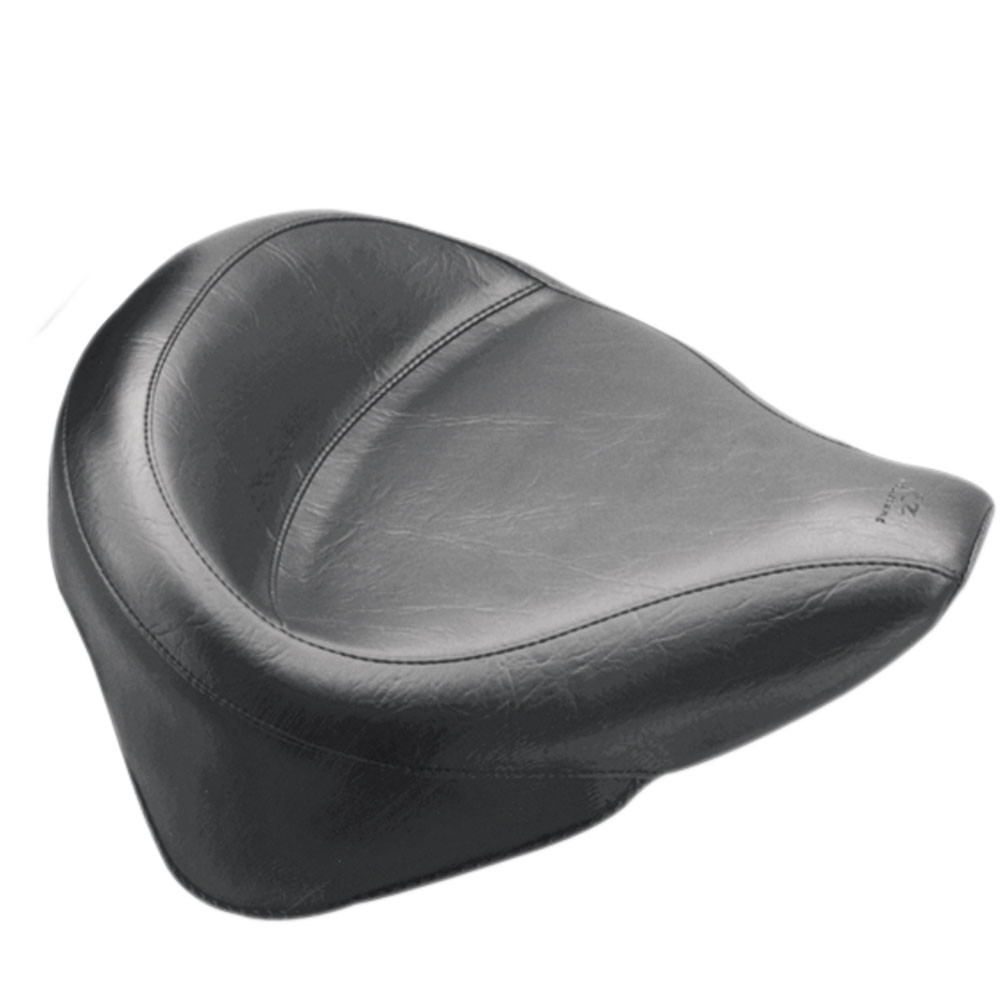 Mustang Black Vintage Wide Solo Seat for 2000-2015 Harley FLSTC/FLSTS ...