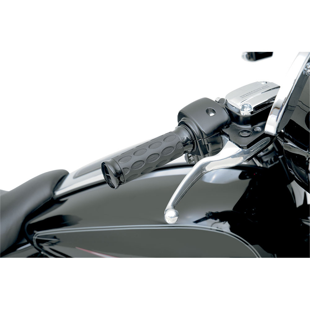 Hotop Designs Black Custom Rubber Grips for Harley Dual Cable - 0630 ...
