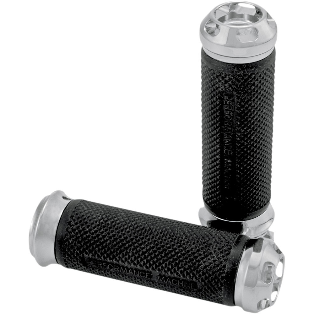 Performance Machine Elite Grips for Harley Dual Cable - Chrome - 0063 ...