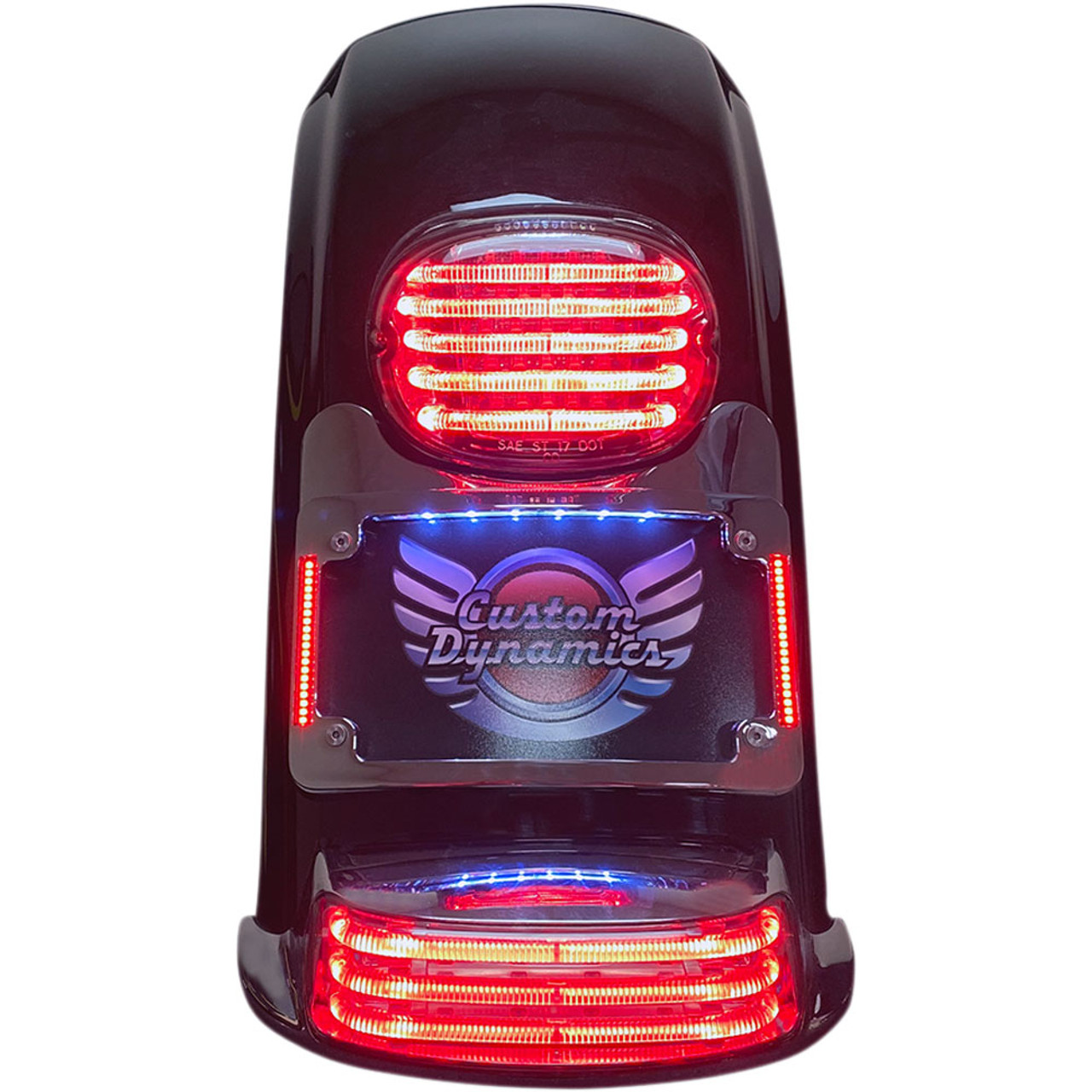 Custom Dynamics Turn Signal Eliminator Radius Plate Mount With Light