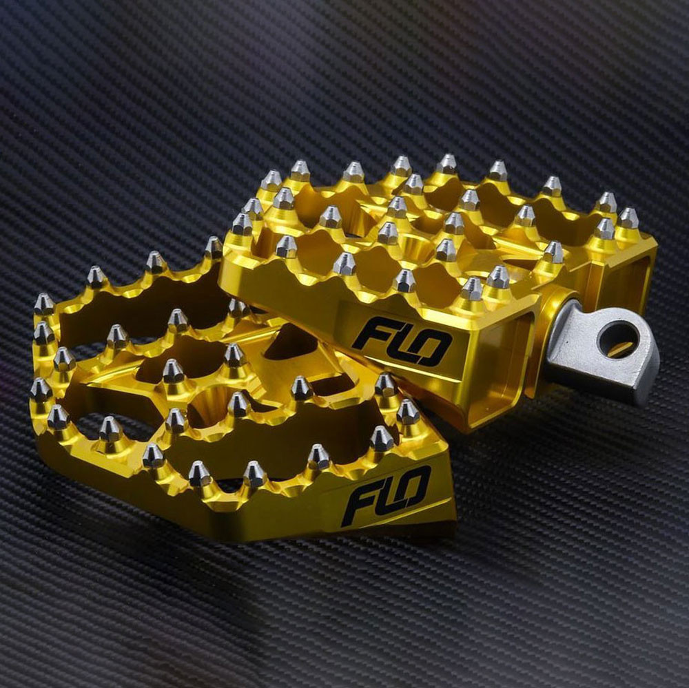 Flo Motorsports V4 Mini Floor Boards Foot Pegs for Harley - Gold - FPEG ...