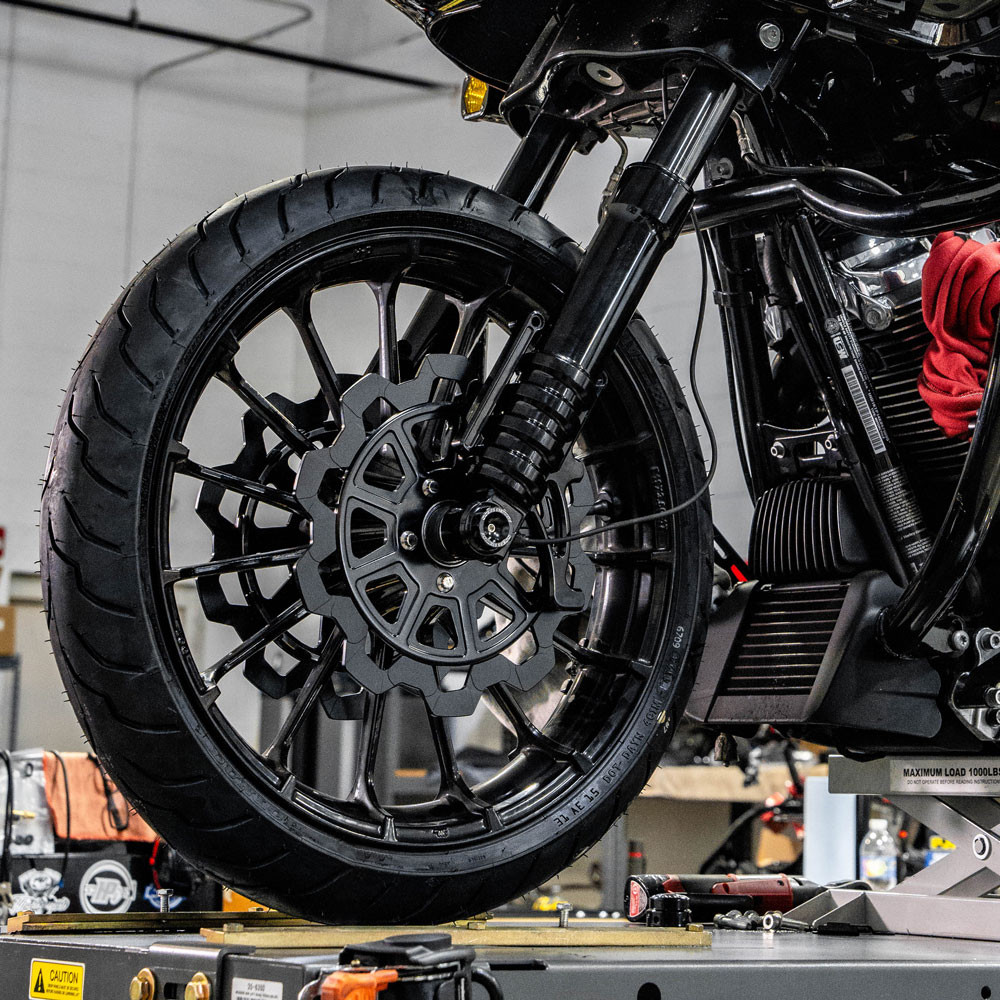 Lyndall Bow-Tie Cut 9-Spoke Rotor for Harley Models - Black - 4102-1133 ...