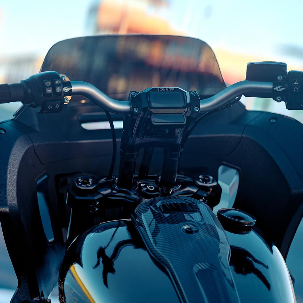 Kraus Core Isolated Handlebar Risers for Harley - Get Lowered Cycles