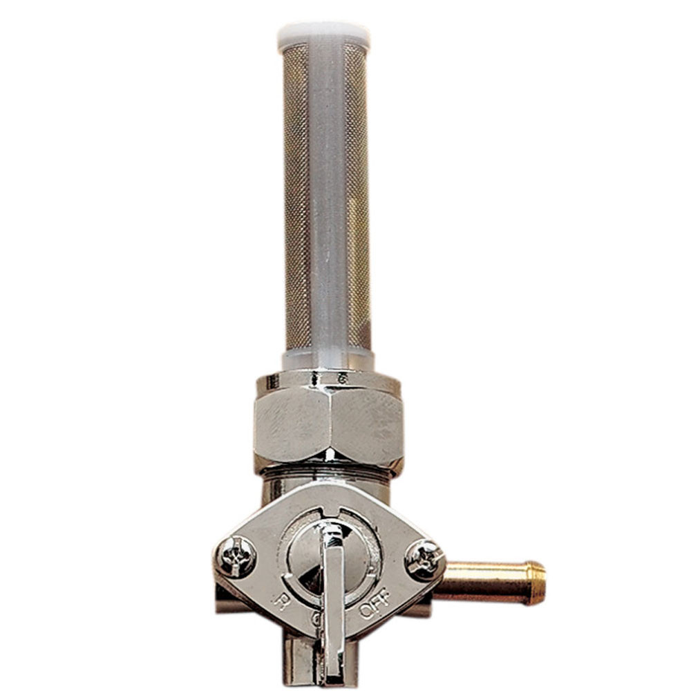 Drag Specialties 22mm Chrome 90° Spigot Fuel Petcock - Get Lowered Cycles