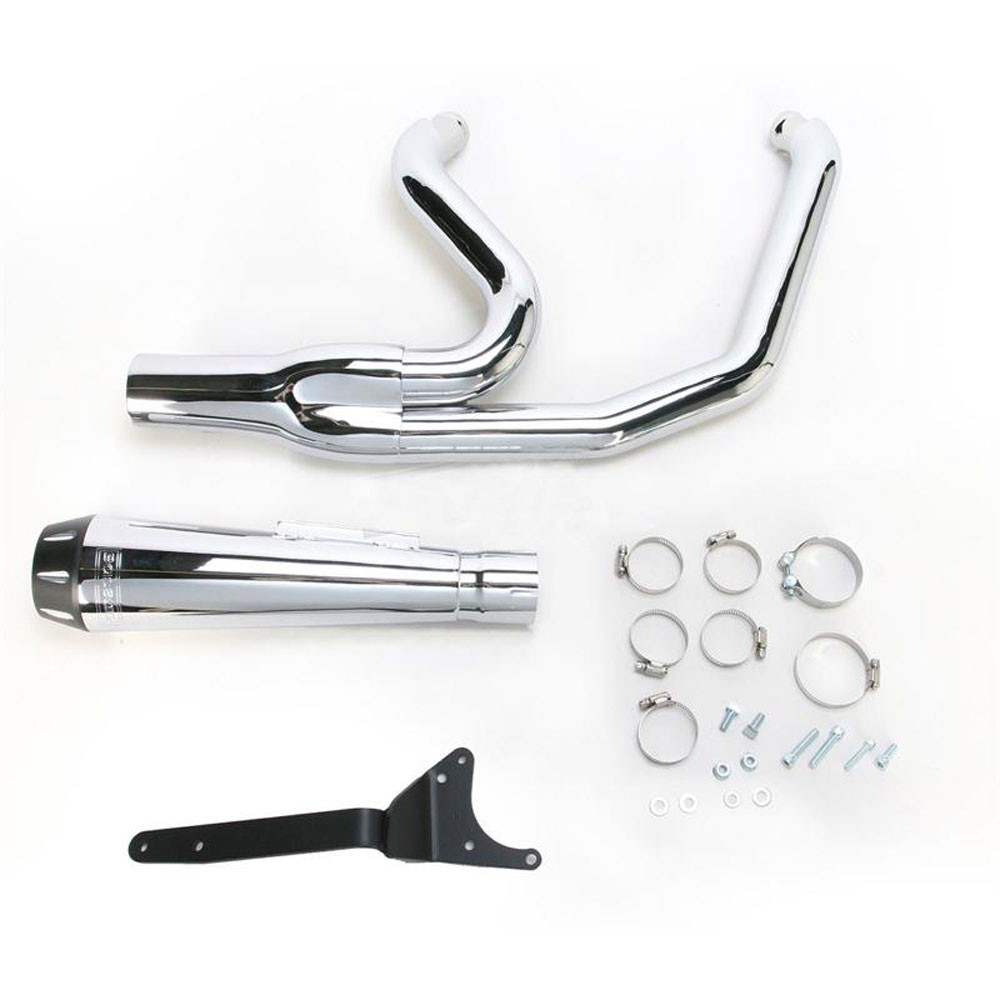 Bassani Short Road Rage Exhaust for Harley FXR - Chrome - 1FXR2 - Get ...
