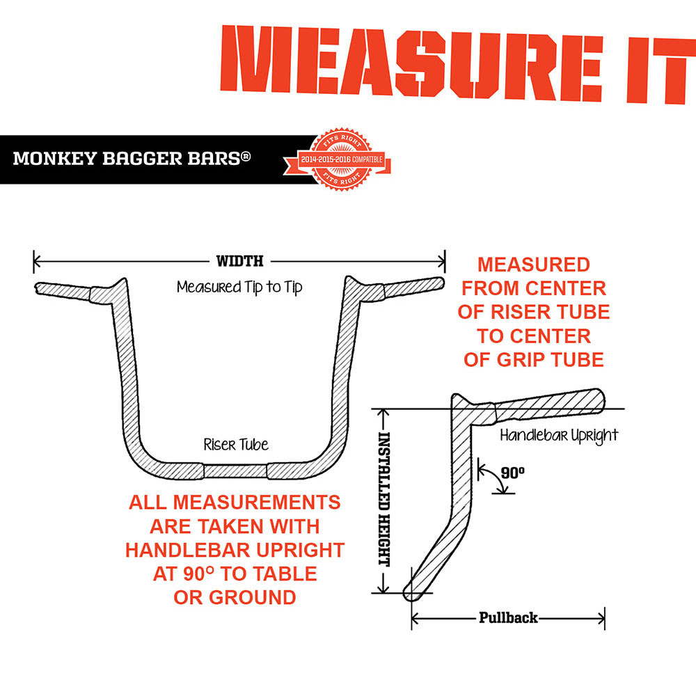 Paul Yaffe Bagger Nation 10" Monkey Bagger Bars for 1986-2018 Harley ...