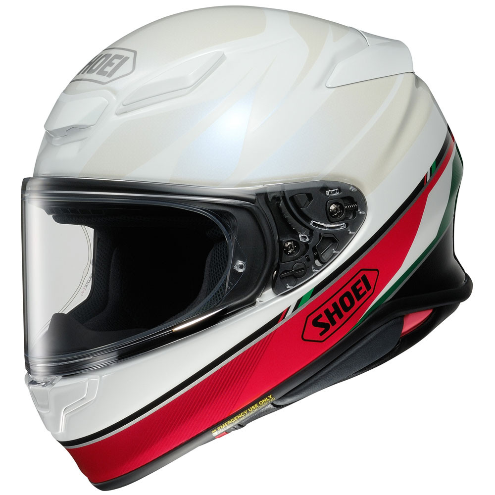 Shoei RF-1400 Motorcycle Helmet - Nocturne White/Red/Green - Get ...
