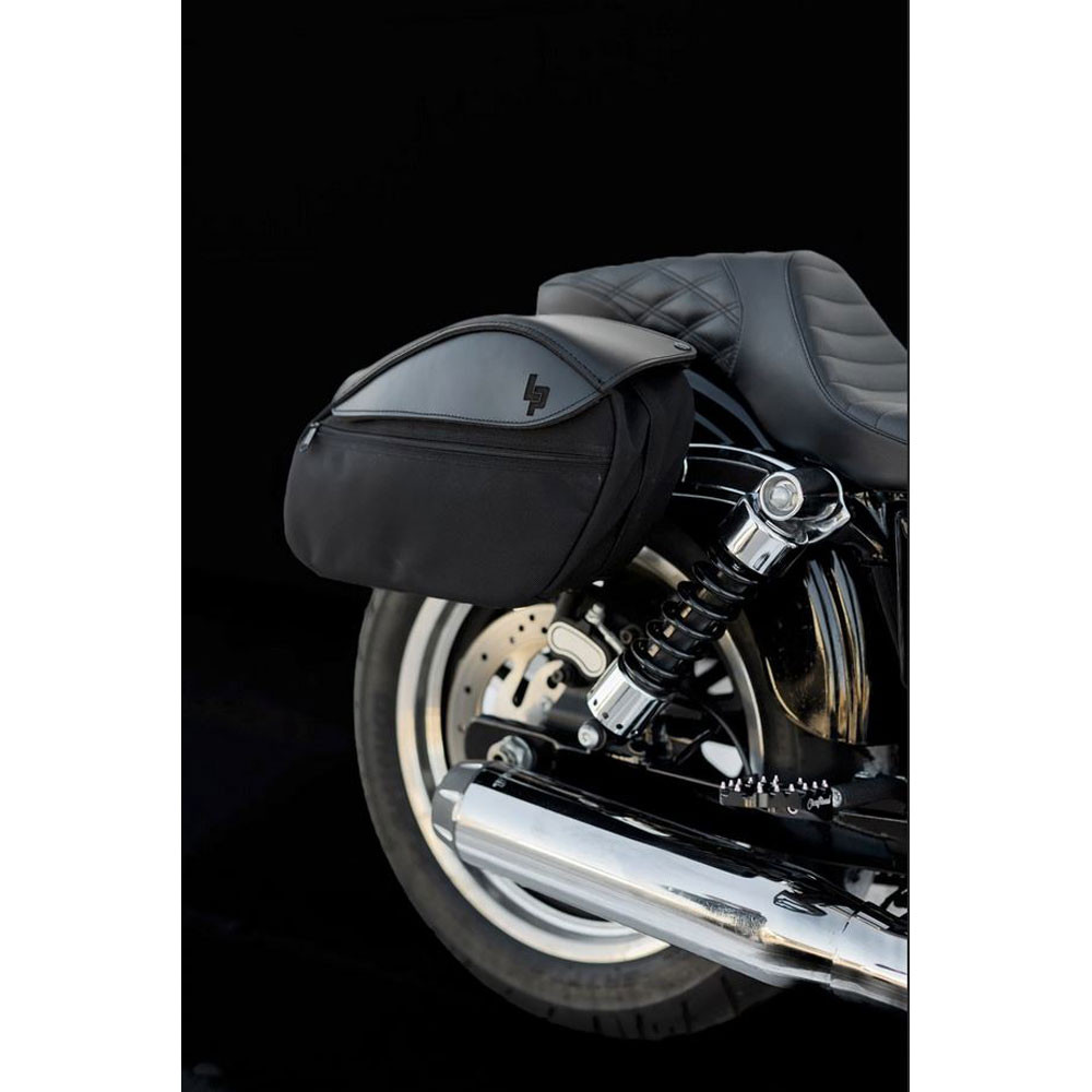 Leather Pros Retro Mini Saddlebags for Harley Dyna | Get Lowered Cycles