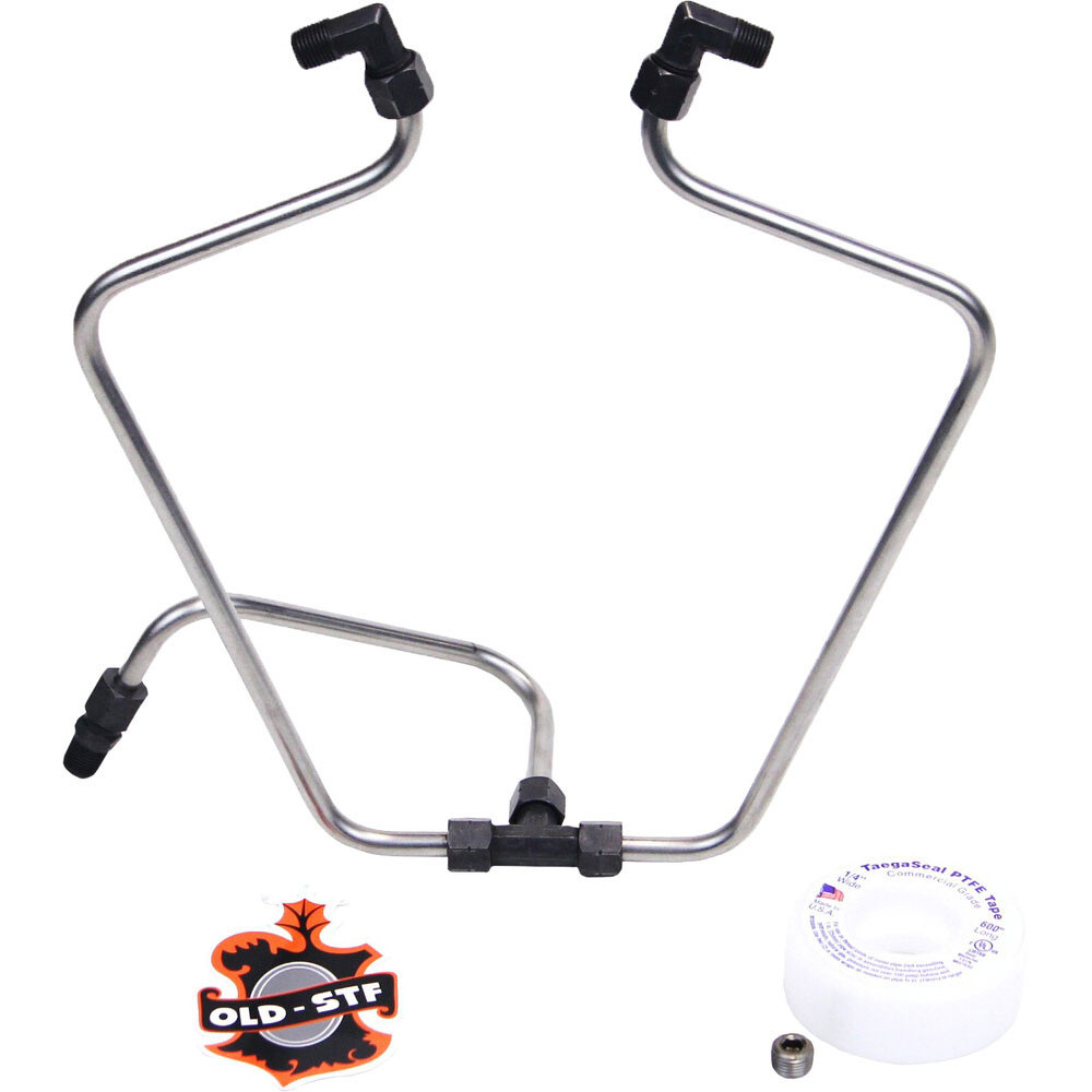 Old-Stf Shovelhead Rocker Box Oil Lines | Black | Get Lowered Cycles