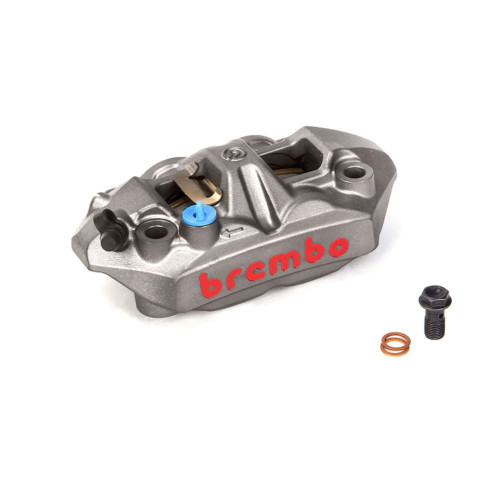 Brembo M4 Front Caliper Radial Mount - Titanium /Red Lettering - Get ...