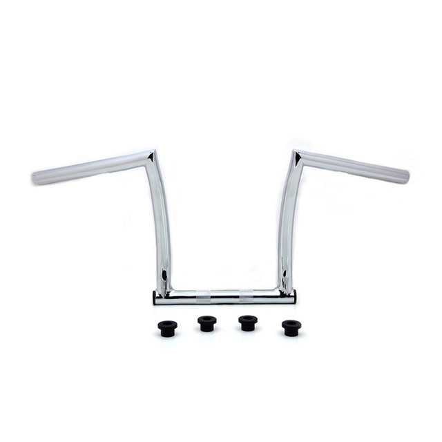 HardDrive Traditional 10" Z-Bars Handlebars - Chrome - Get Lowered Cycles