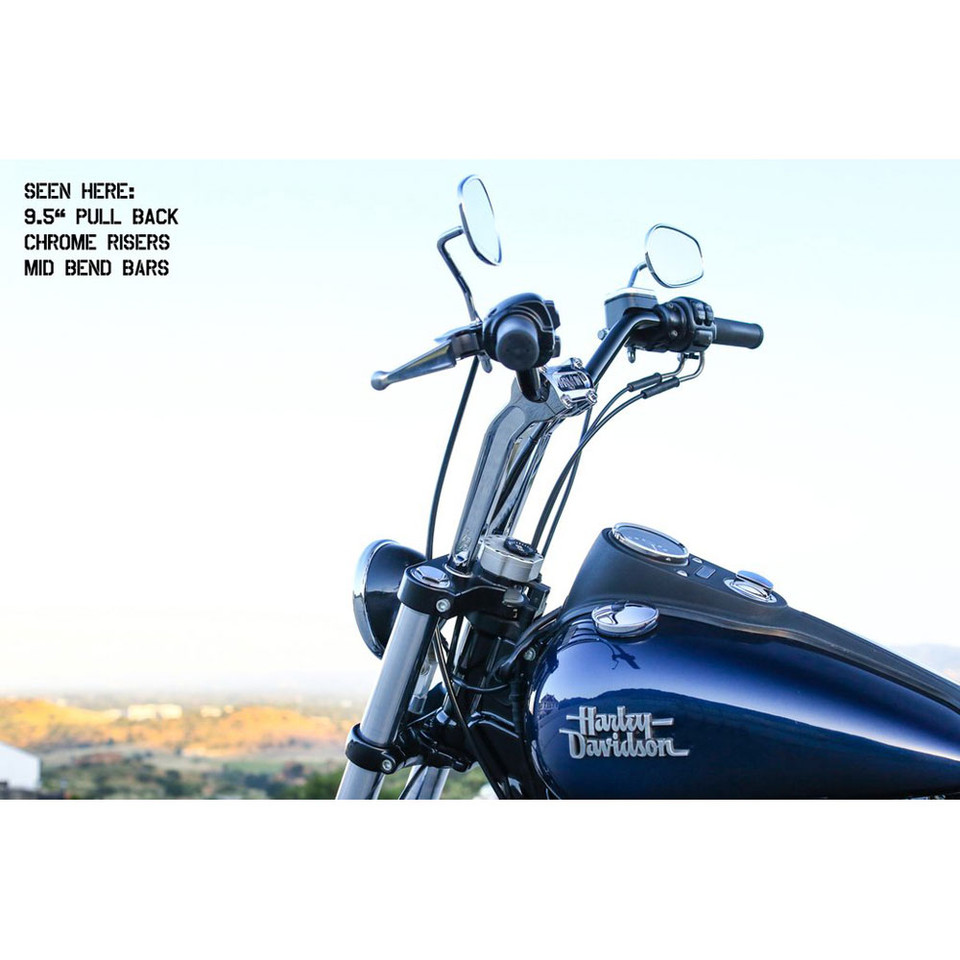 Thrashin Supply 9.5" Pullback Handlebar Risers - Chrome - TSC-9525-3 ...