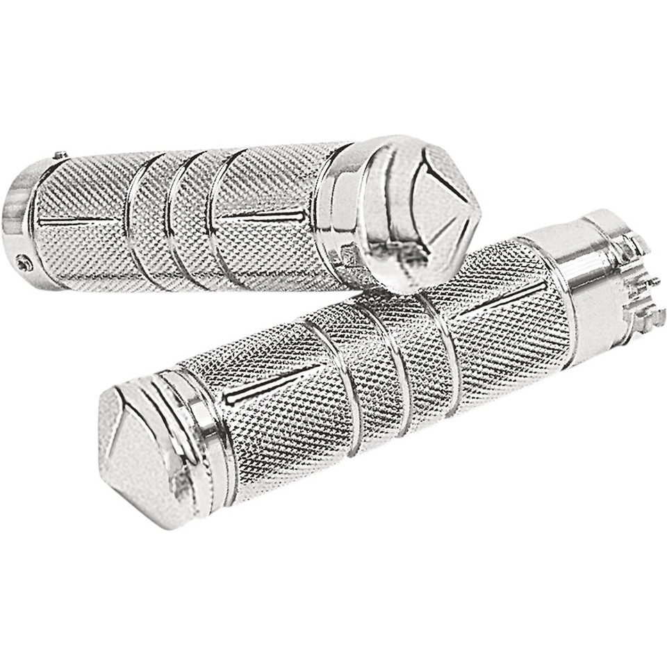 Pro One Grooved Billet Grips for Harley Dual Cable - Chrome - 500560 ...