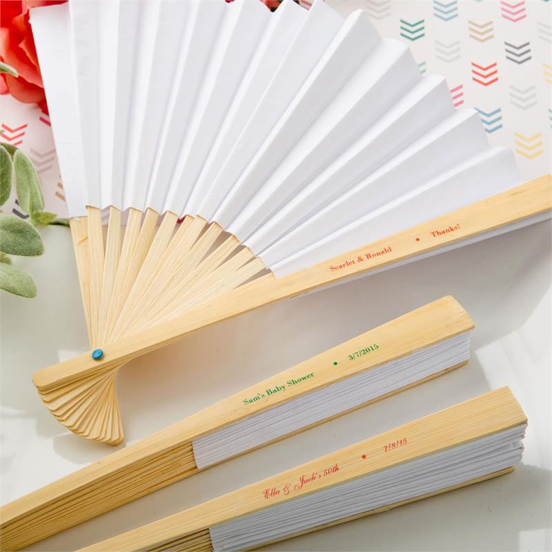 Cheap Personalized Elegant White Paper Folding Fan