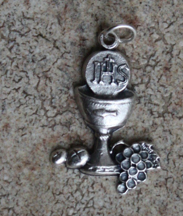 Pewter Italian First Communion Chalice Medal