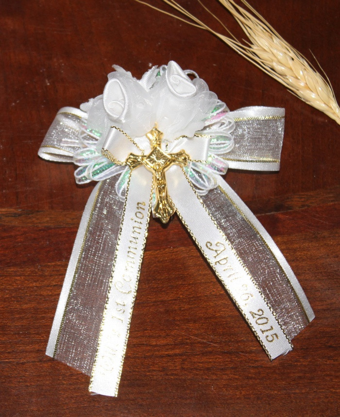 Personalized Cross Corsage (Capias ) with Flower Bouquet and Pin