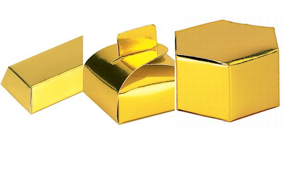 Shiny Metallic Gold Favor Boxes