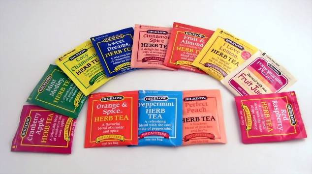 Fancy Tea Assortment in a Box wrapped w/Raffia Ribbons