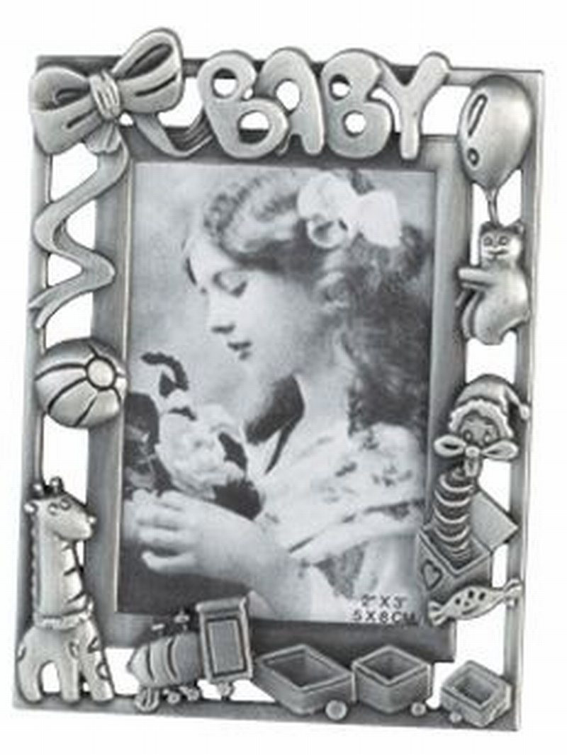 Fancy Metal Pewter Baby Picture Frames