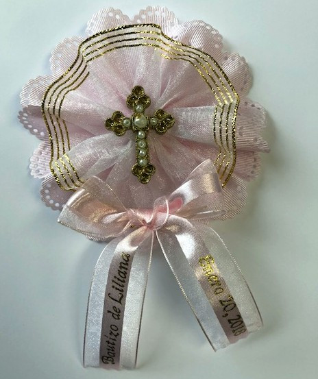 Baptism / Communion Corsage (Capias) W/Fancy Ribbons & Cross