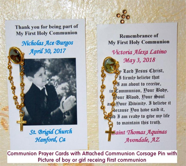 Personalized First Communion Prayer Cards