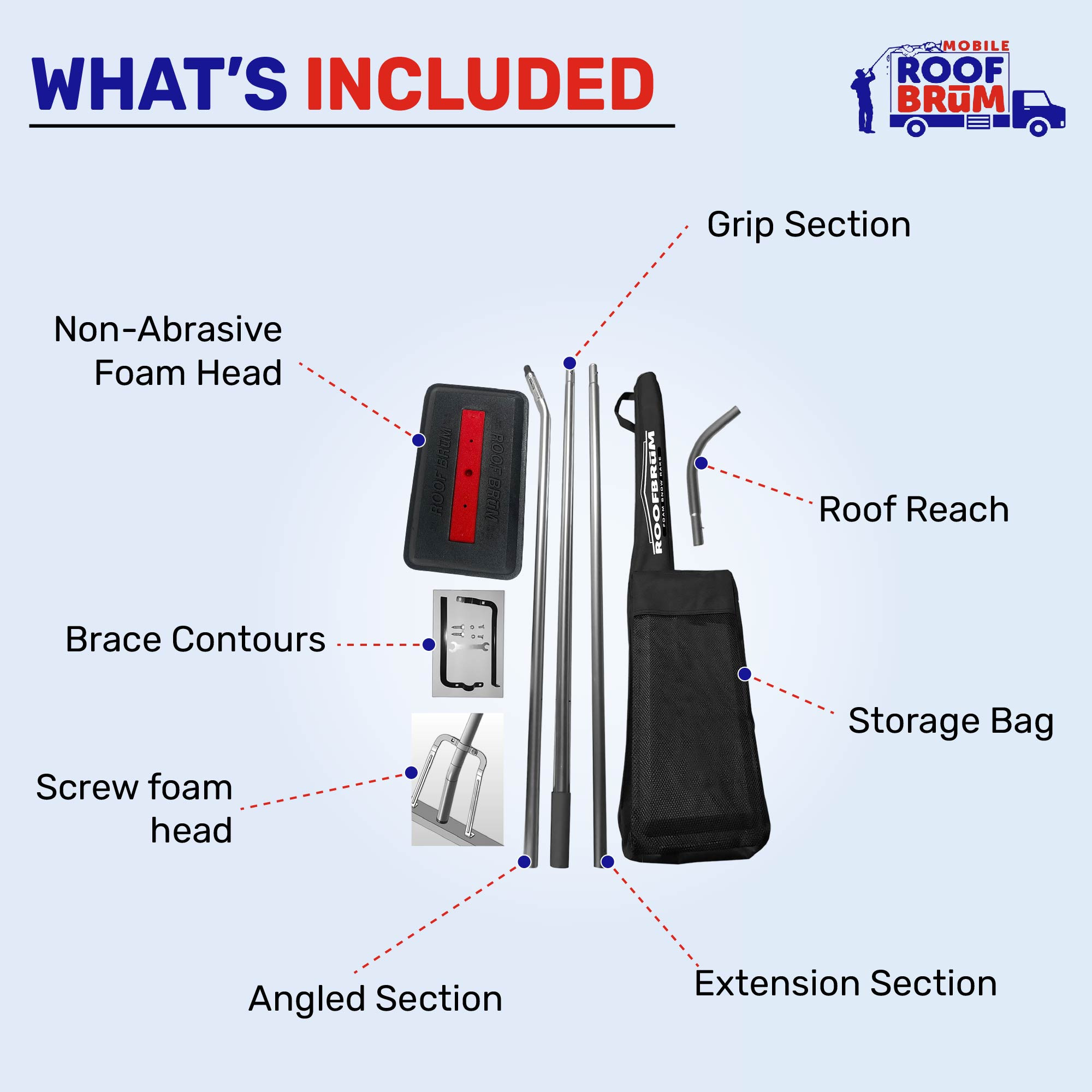 Mobile RoofBrum – 12-ft Snow Removal Broom for Trucks & RVs | Angel-Guard
