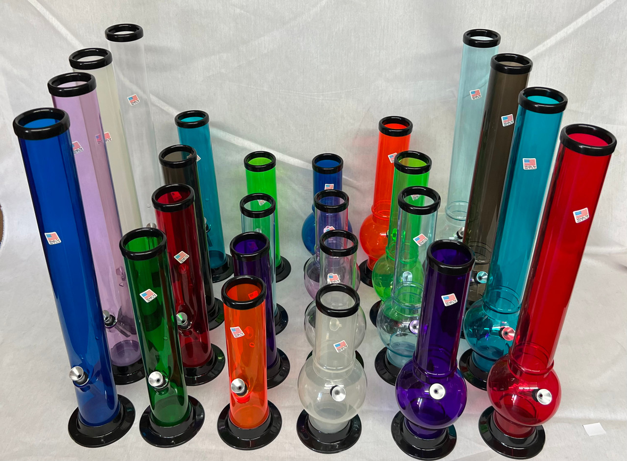 Acrylic Water Pipes - Assorted 24 ct. - Thumb Carb | UNS Wholesale