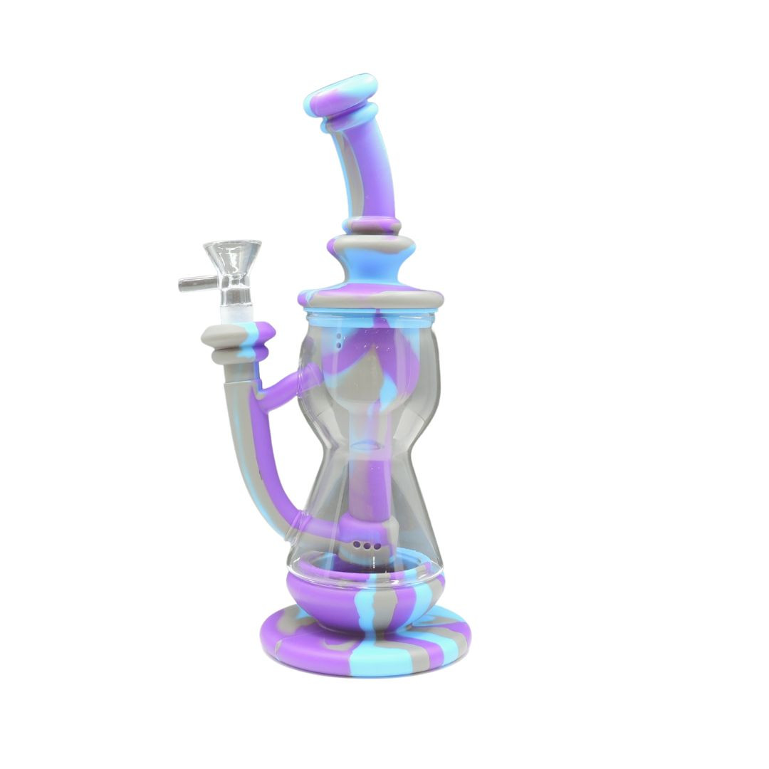 10" Silicone Water Pipe with Glass - Assorted Colors | UNS Wholesale