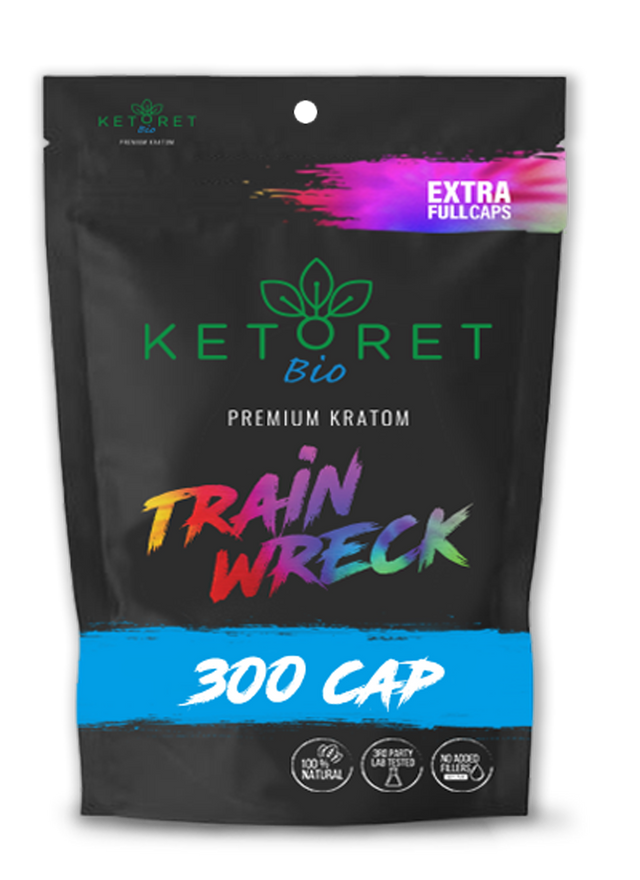 Ketoret Kratom Capsules - Trainwreck 300 Caps - UNS Wholesale