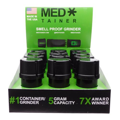 MedTainer 20 Dram Storage Container - Solid Black | UNS Wholesale