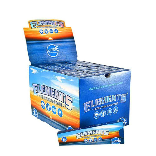 Elements Ultra Thin Rice Paper Cones - 1.25 - 30 ct. | UNS Wholesale