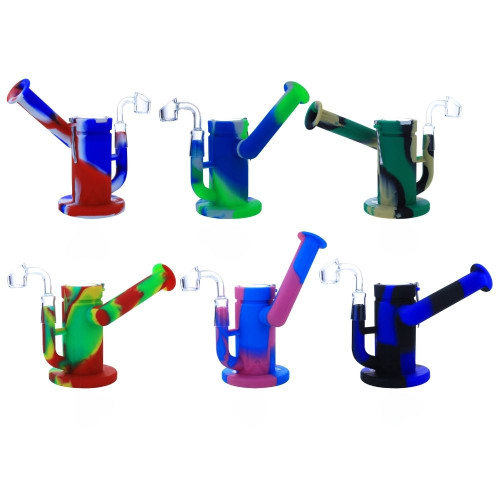 6" Silicone Rig Style Water Pipe | UNS Wholesale