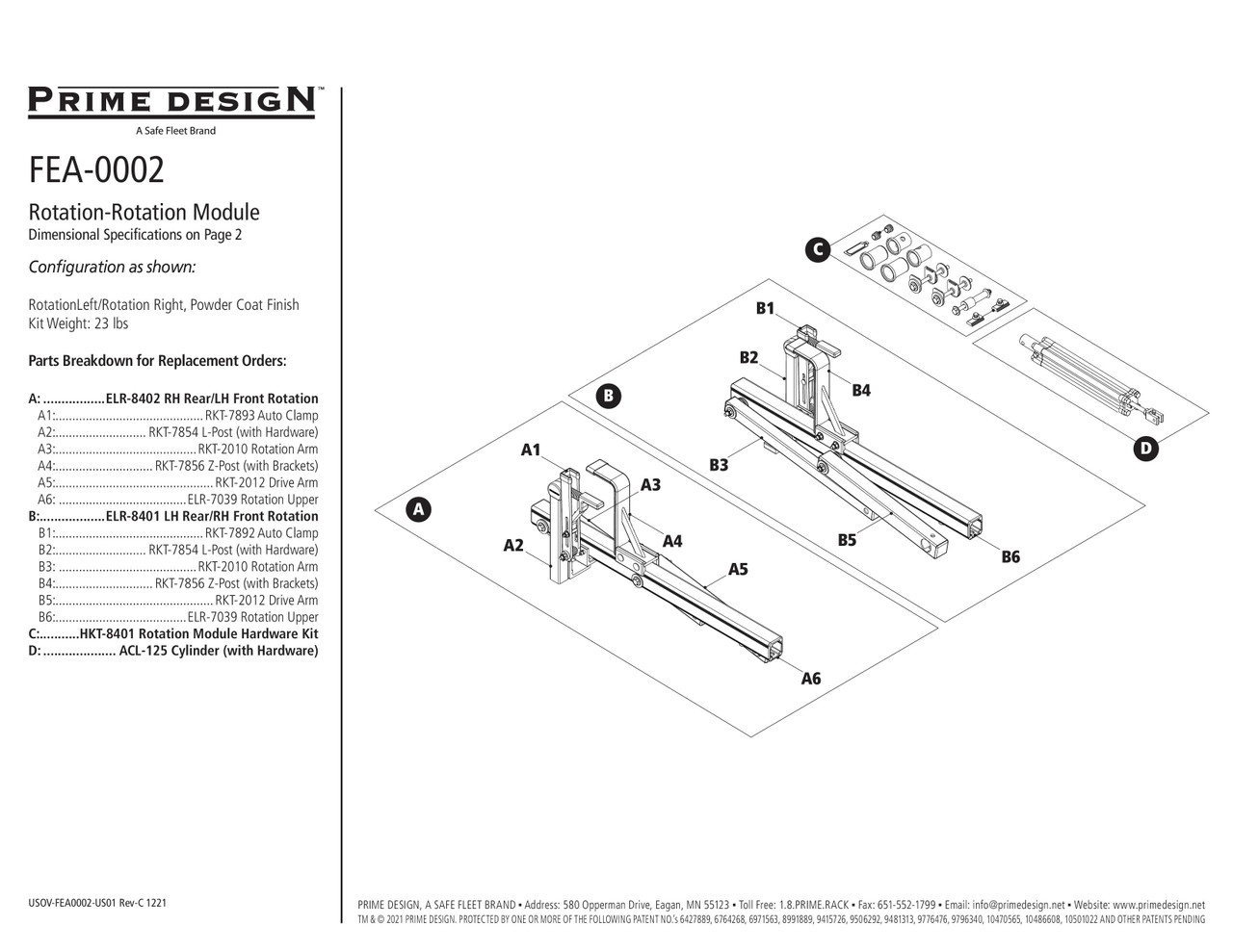 Prime Design FEA-0002 Standard Rotation Feature Kit