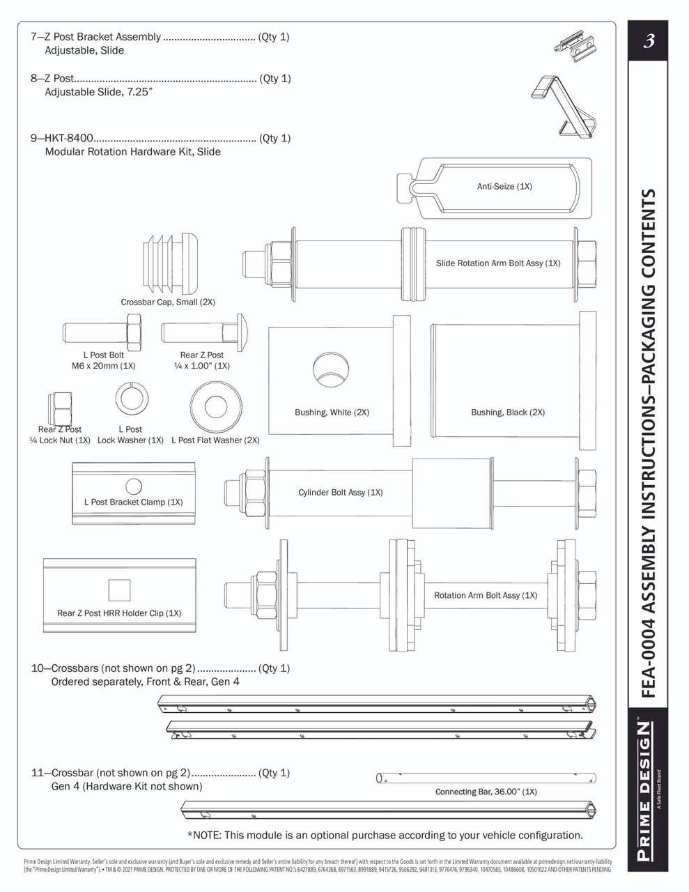 Prime Design FEA-0004 LH Slide Rotation Feature Kit (Streetside)