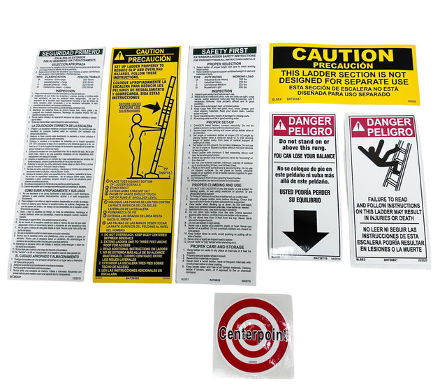 Safety Label Sticker Kit For Extension Ladders | Ladder Products LLC