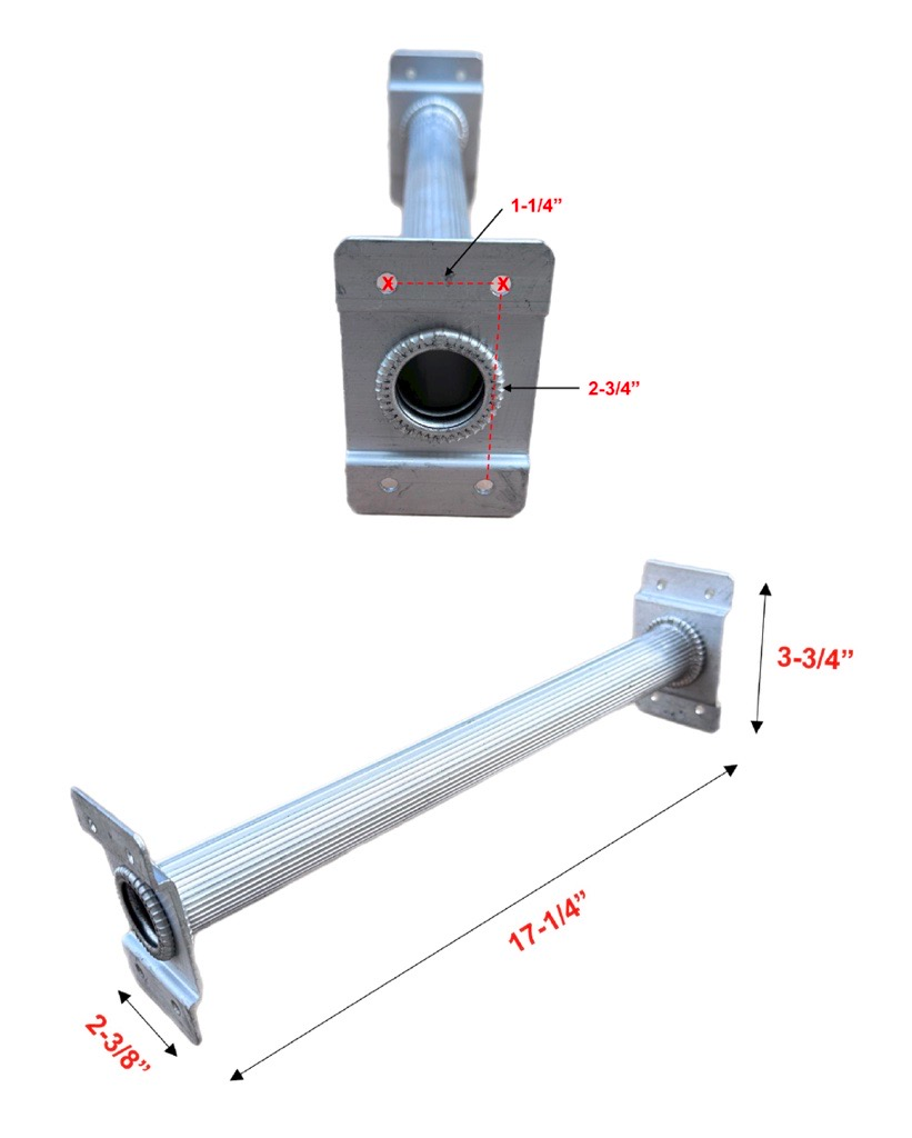 Louisville Extension Ladder Base Rail Round Rung Step 17-1/4" PK144A-PC