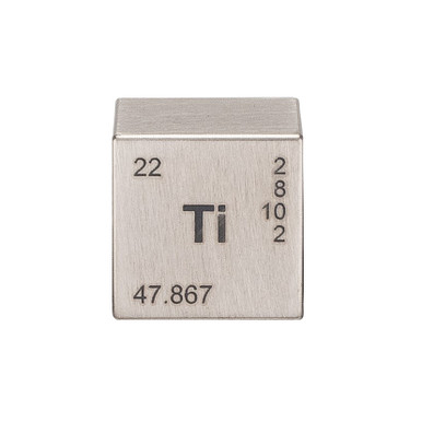 Titanium Element Cube - Engraved - 1" - Midwest Tungsten Service