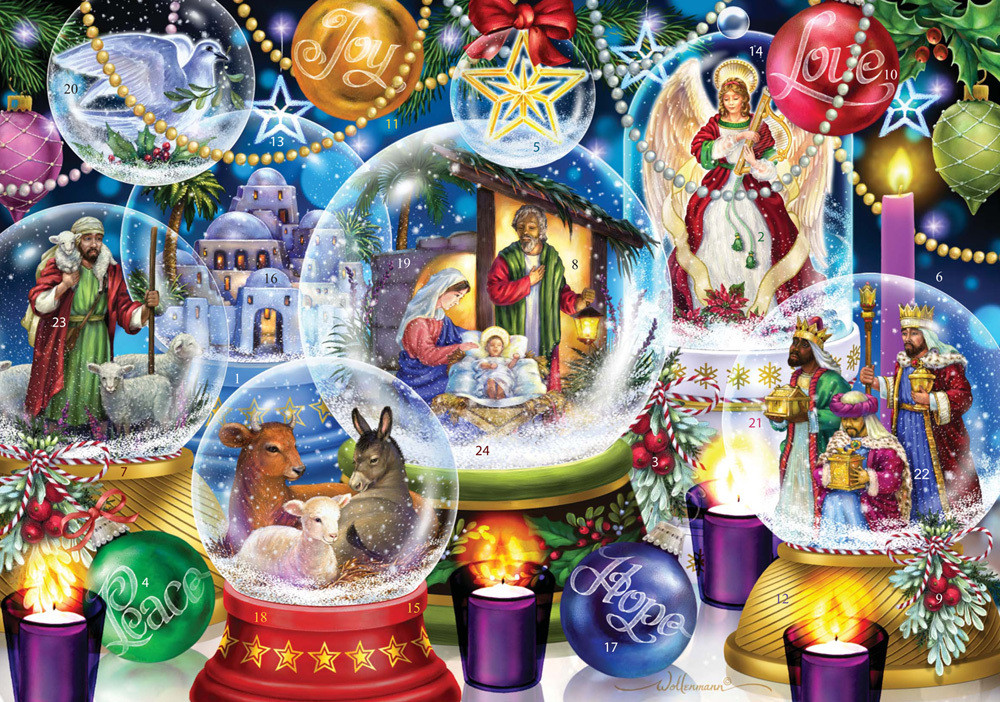 Nativity Snow Globes Advent Calendar