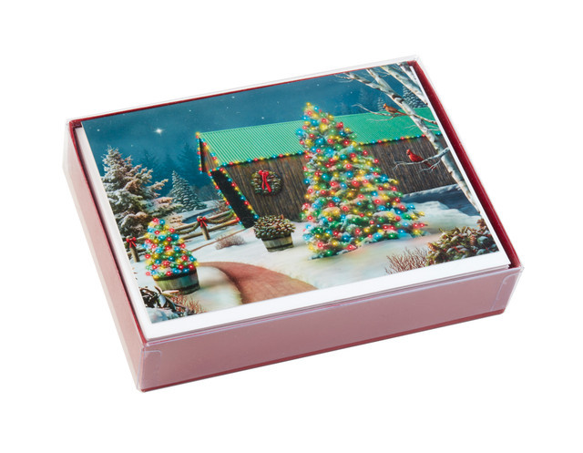 Box Country Lights Christmas Cards